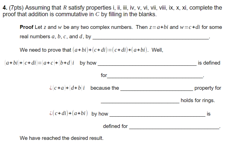 Solved Fill in the blanks, please (7pts) ﻿Assuming that R | Chegg.com