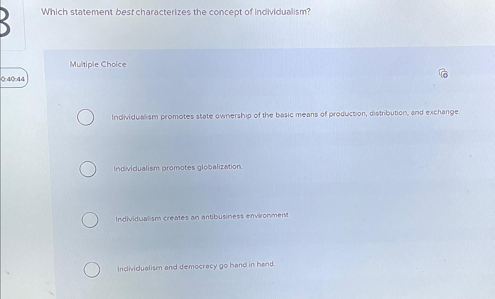 Solved Which statement best characterizes the concept of | Chegg.com