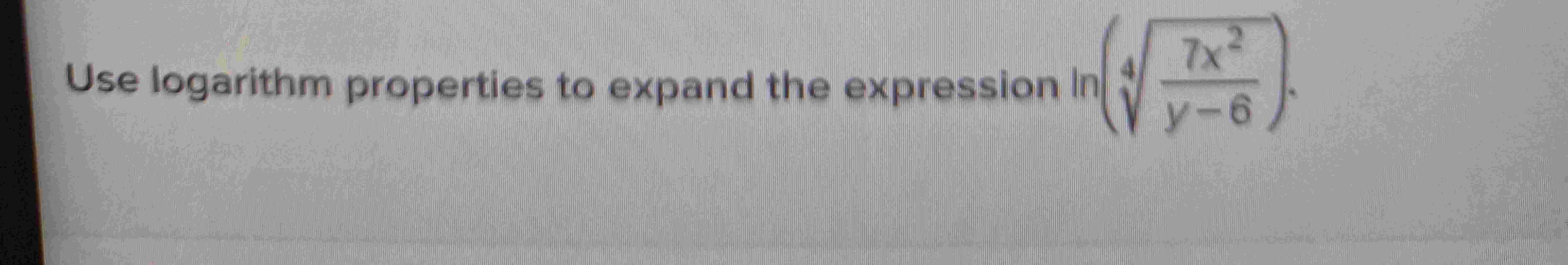 Solved Use logarithm properties to expand the expression | Chegg.com