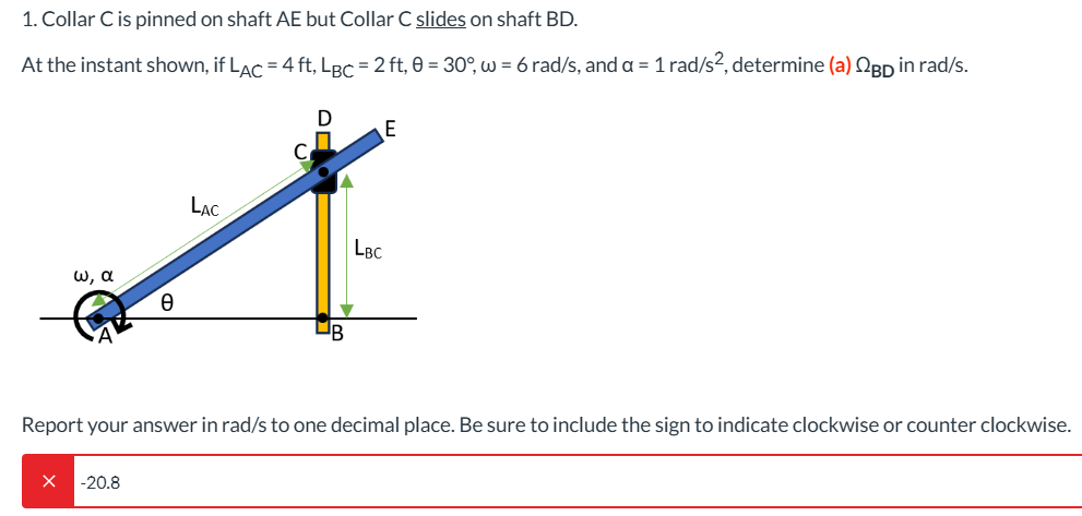 Solved Collar C is ﻿pinned on ﻿shaft AE ﻿but Collar C | Chegg.com