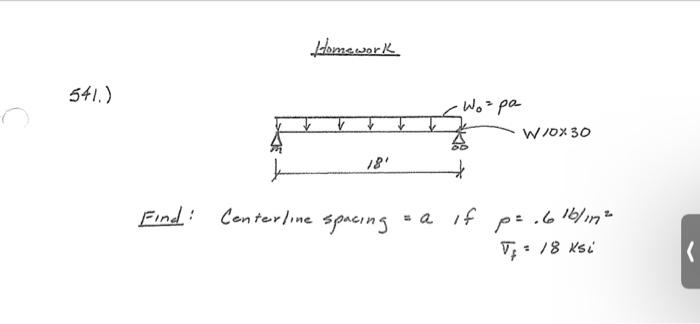 Solved Find: Centerline spacing =a if p=.616/ in 2 σf=18ksi | Chegg.com