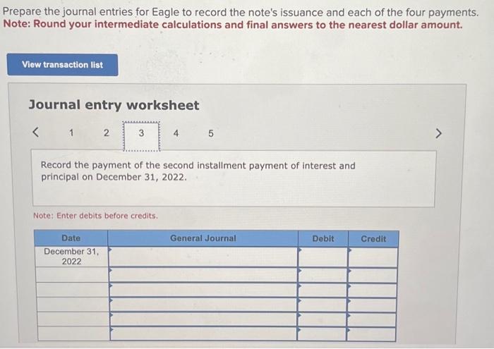 Solved On January 1, 2021, Eagle Company borrows $23,000 | Chegg.com