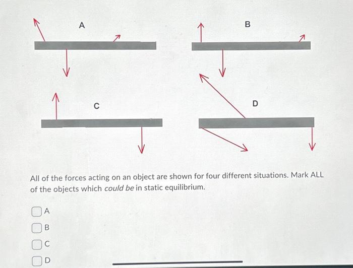 A B C B A D All of the forces acting on an object are | Chegg.com
