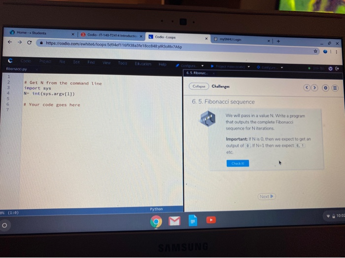 Solved Home Students X Codio - IT-140-T2414 Introductie x | Chegg.com