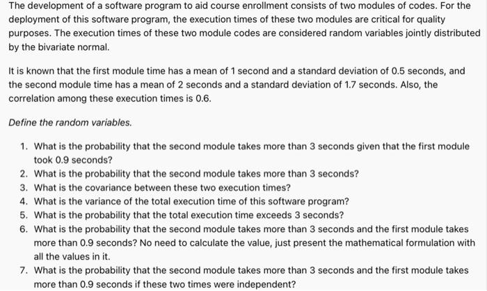 Solved The development of a software program to aid course | Chegg.com