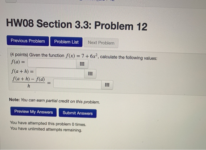 Solved HW08 Section 3.3: Problem 12 Previous Problem Problem | Chegg.com Solved HW08 Section 3.3: Problem 12 Previous Problem Problem | Chegg.com
