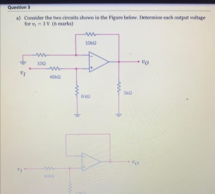 Solved a) Consider the two circuits shown in the Figure | Chegg.com