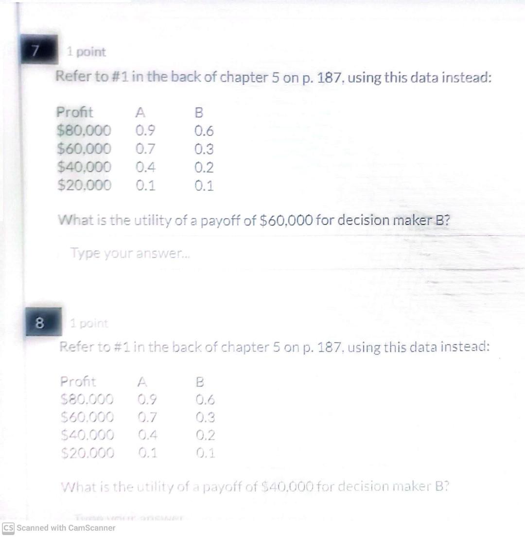 1 point Refer to \#1 in the back of chapter 5 on p. | Chegg.com
