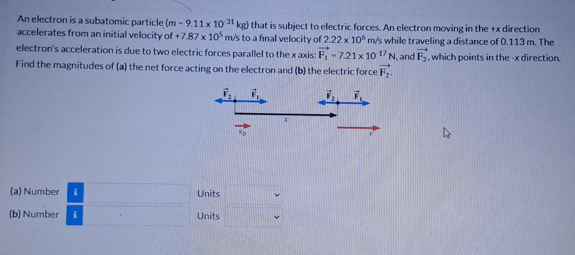 Solved An electron is a subatomic particle (m=9.11×10−31 kg) | Chegg.com