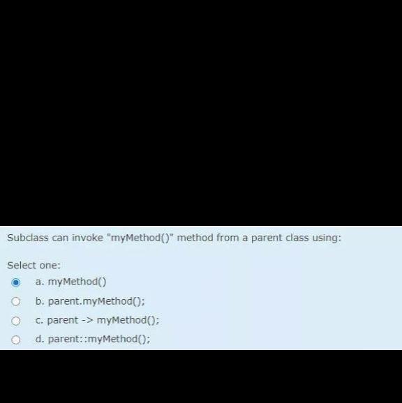 Solved Subclass can invoke "myMethod( | Chegg.com