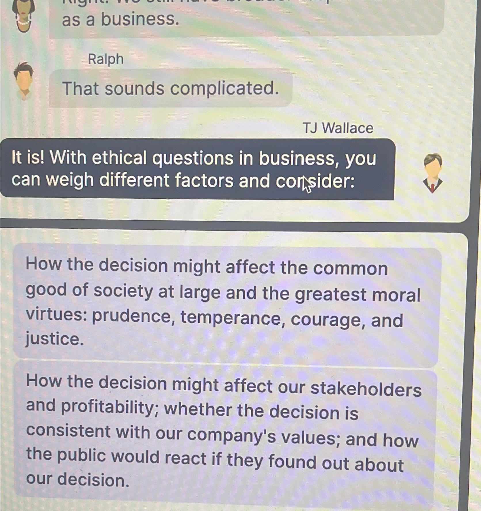 Solved as a business.RalphThat sounds complicated.TJ | Chegg.com