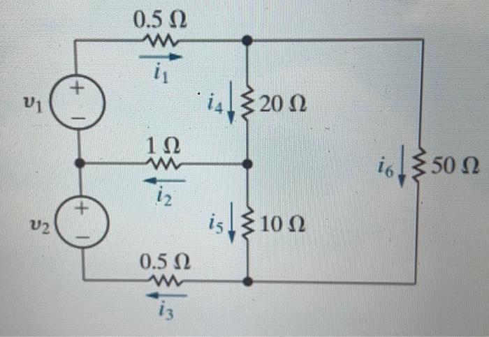 Solved v1=v2=140VFind i1, i2, i3, i4, i5, i6Find the | Chegg.com