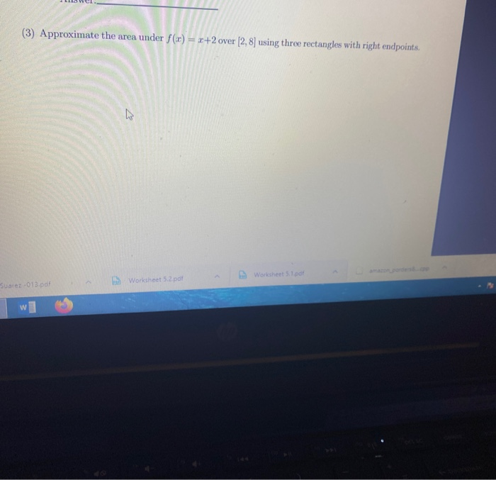 Solved approximate the area under f(x)=x+2 ﻿over [2,8] | Chegg.com