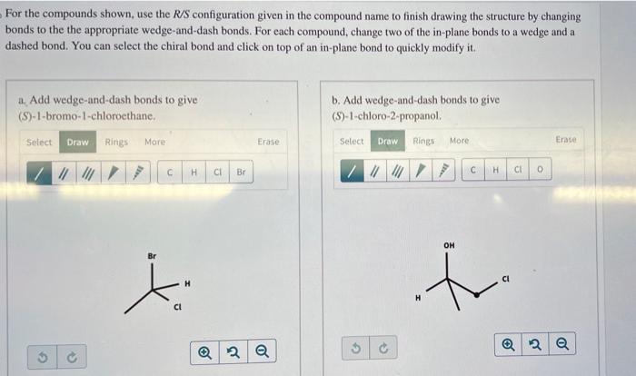 Solved c. Add wedge-and-dash bonds to give | Chegg.com