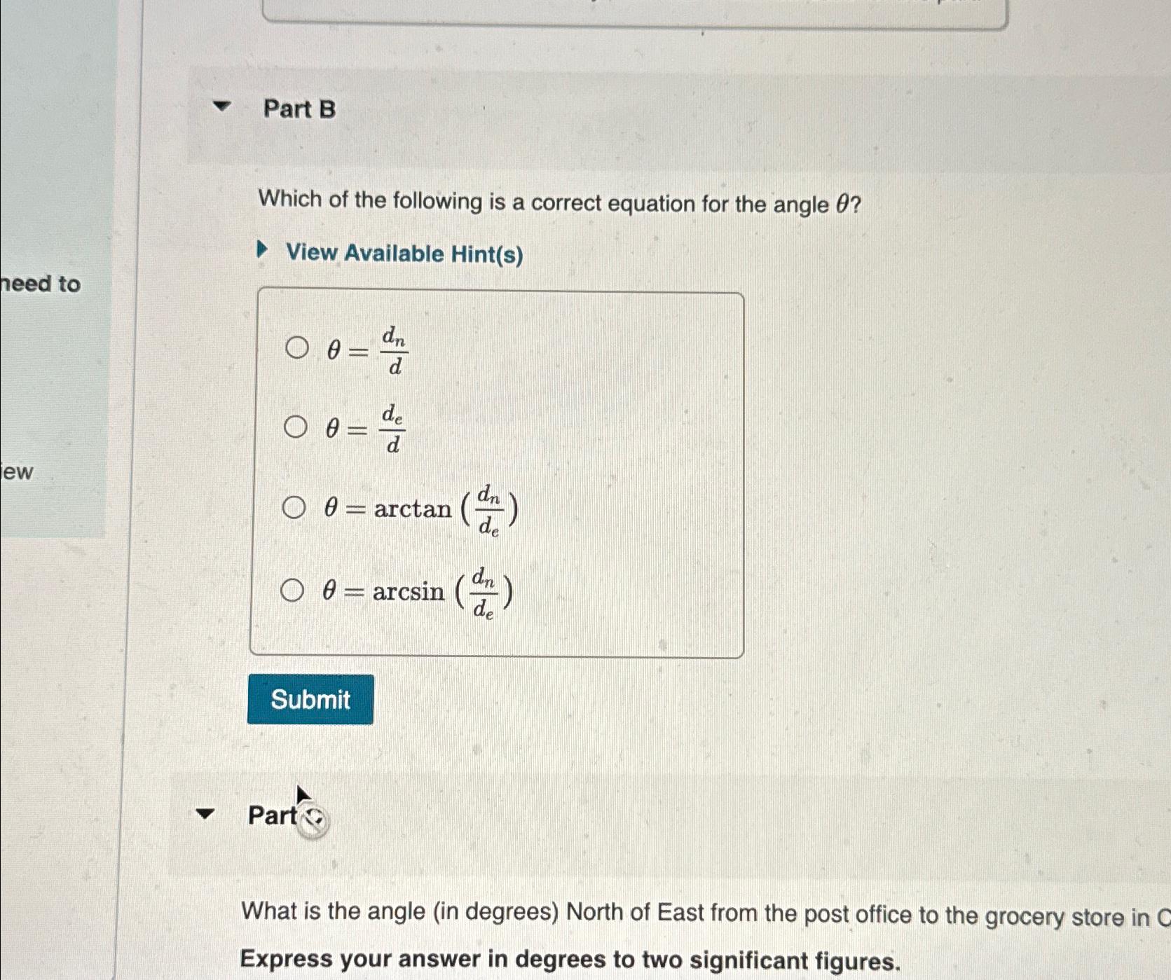 Solved Part B\\nWhich of the following is a correct equation | Chegg.com