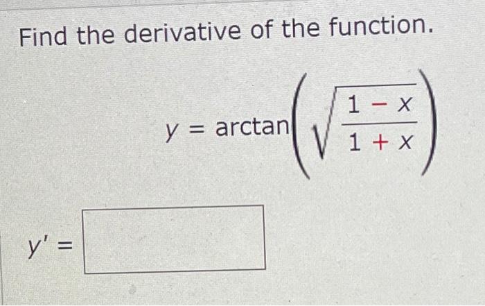 Solved Find the derivative of the function. y = sin-1(4x + | Chegg.com