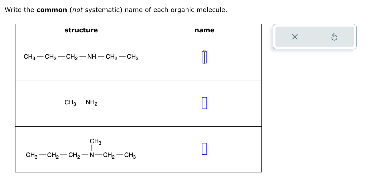 Solved Write the common (not systematic) ﻿name of each | Chegg.com