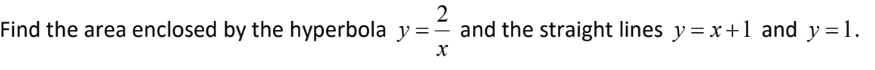 Solved Find the area enclosed by the hyperbola y=2x ﻿and the | Chegg.com