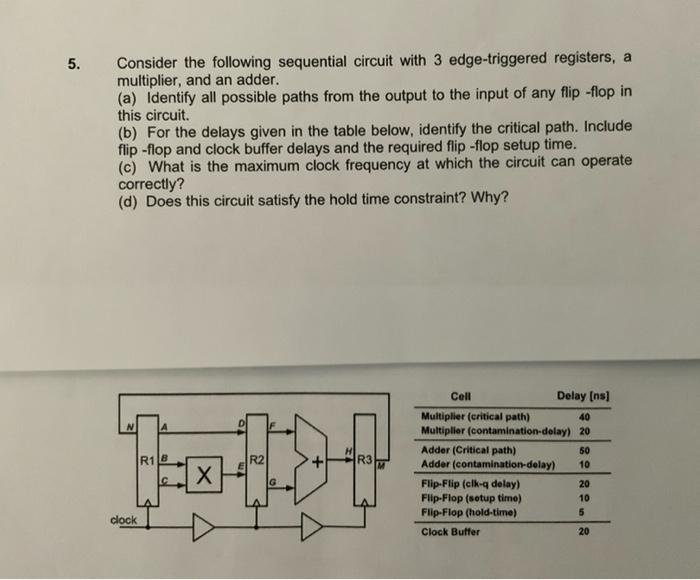 Solved . 5. Consider the following sequential circuit with 3 | Chegg.com
