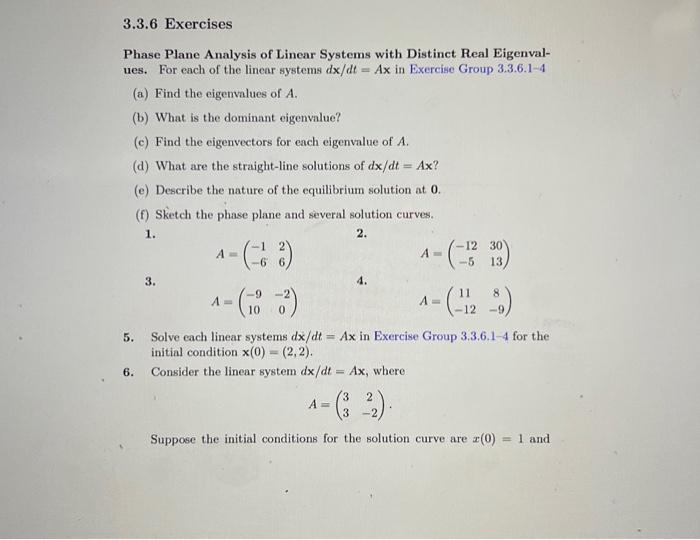 [Solved]: DIFFERENTIAL EQUATIONS. #5 please Phase Plane Anal
