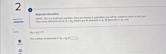 Solved Required information NOTE: This is a multi-part | Chegg.com