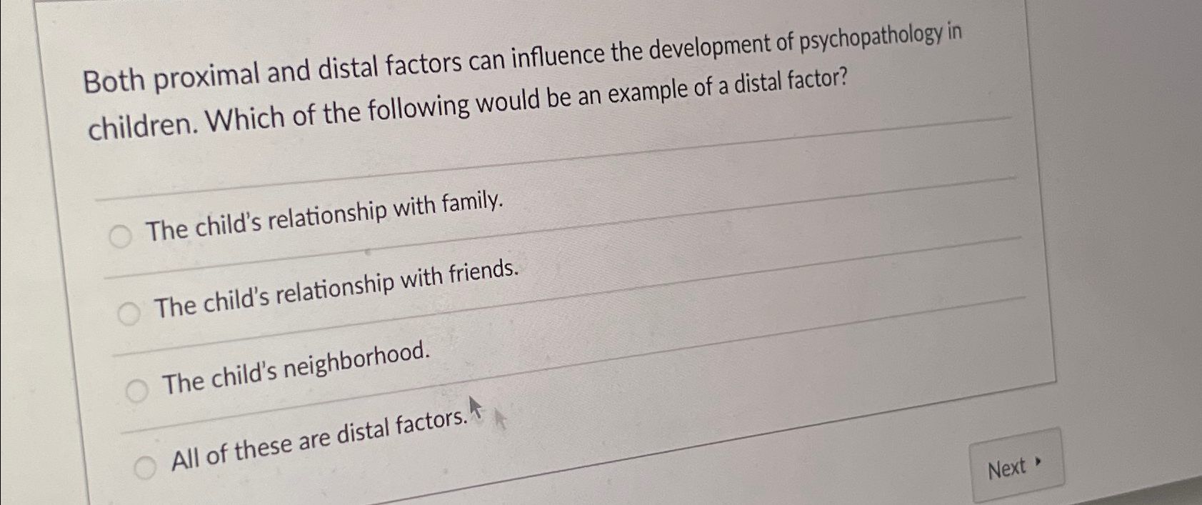 Solved Both proximal and distal factors can influence the | Chegg.com