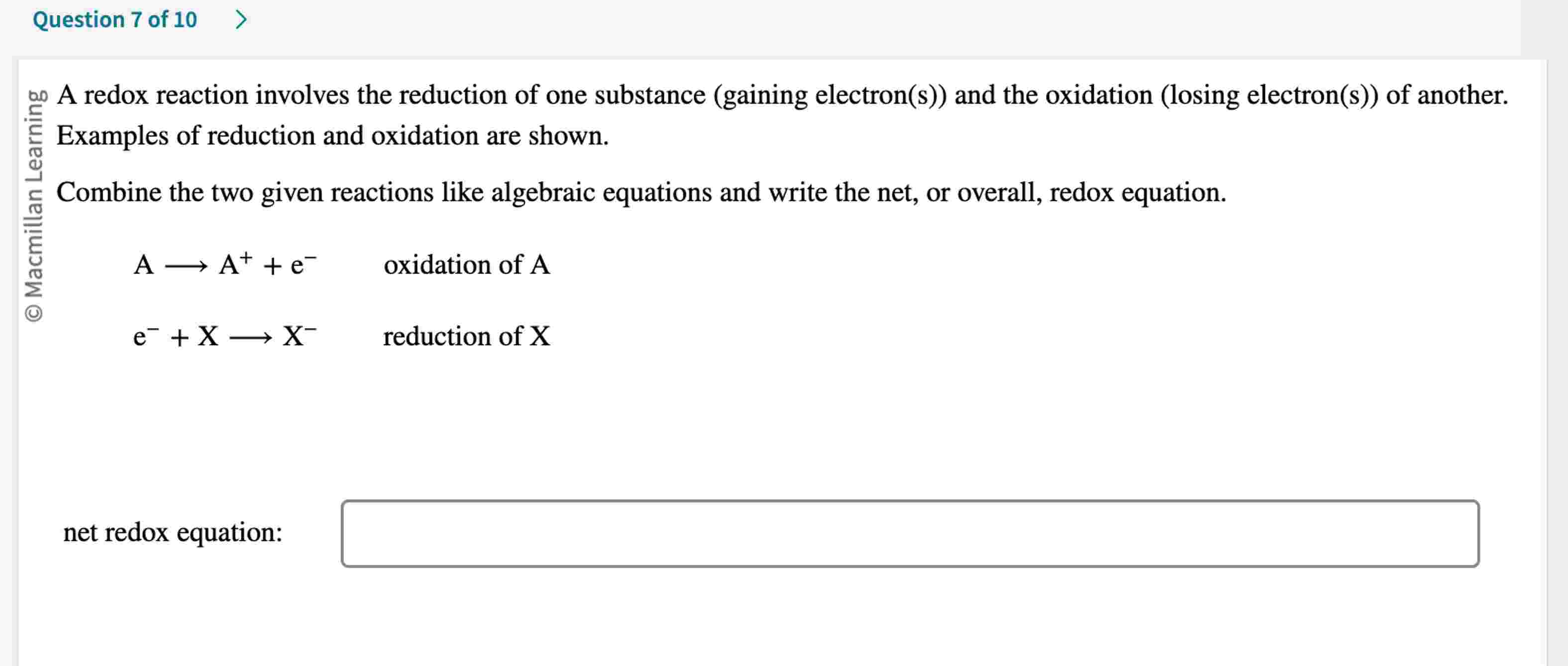 High Quality SOLUTION Question 7 of 10A redox reaction involves the | Chegg.com