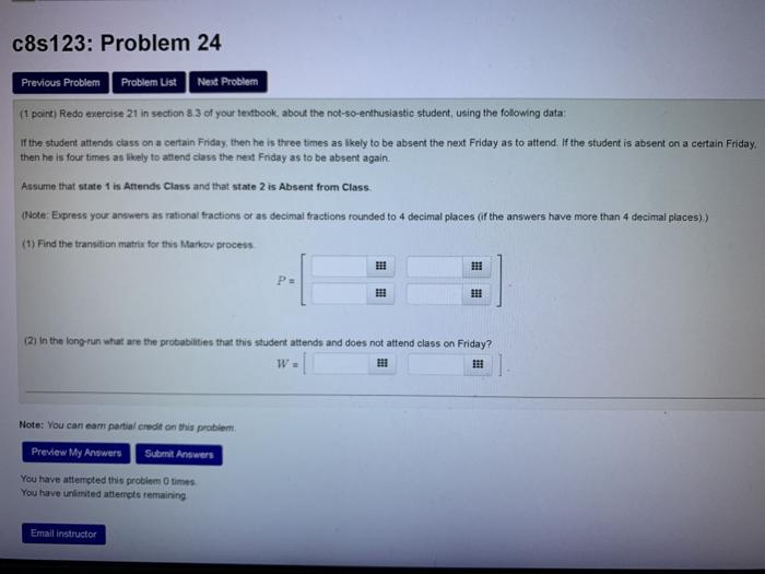 Solved c8s123: Problem 24 Previous Problem Problem List Nest | Chegg.com