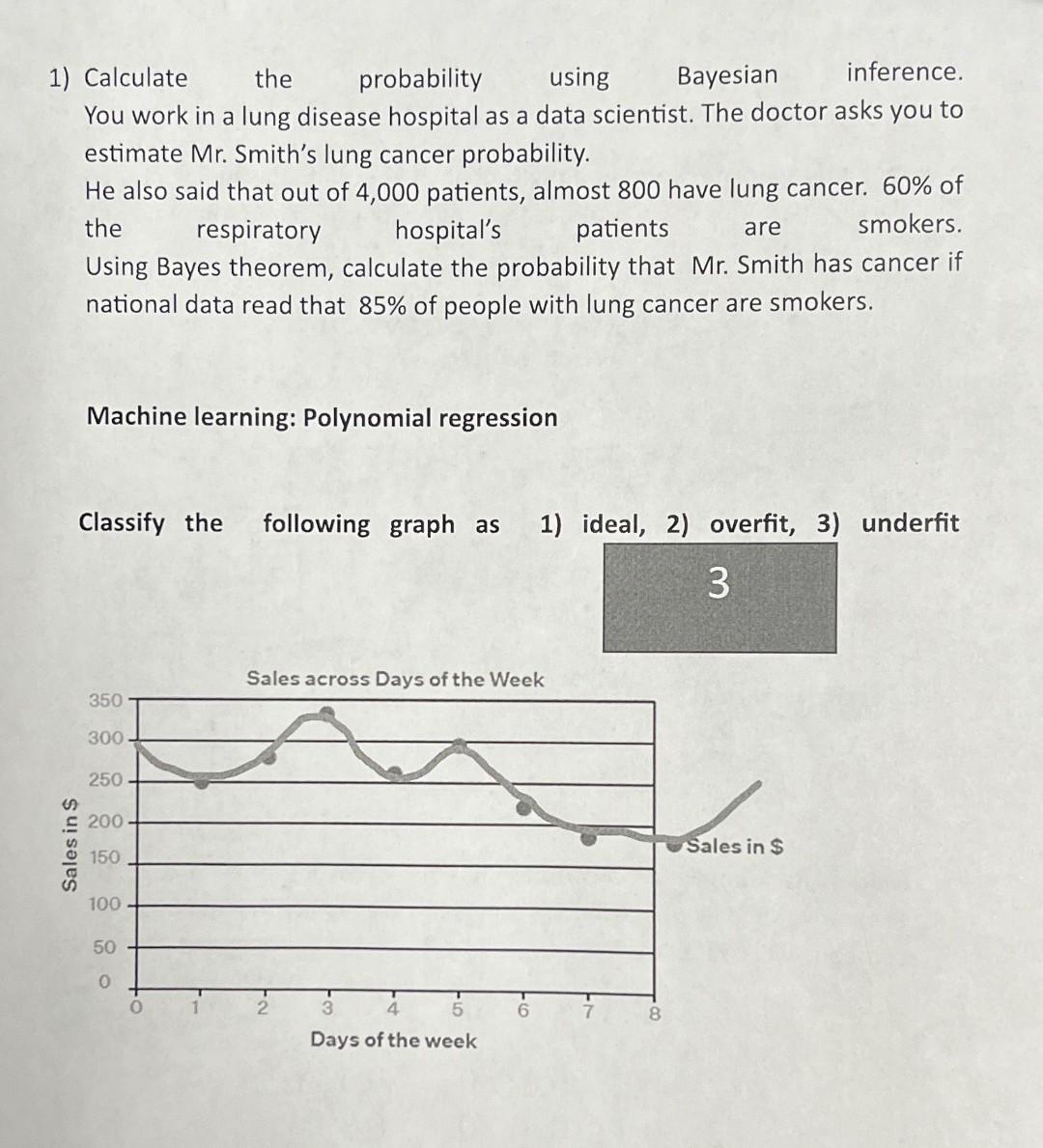 Solved 1) Calculate the probability using Bayesian | Chegg.com