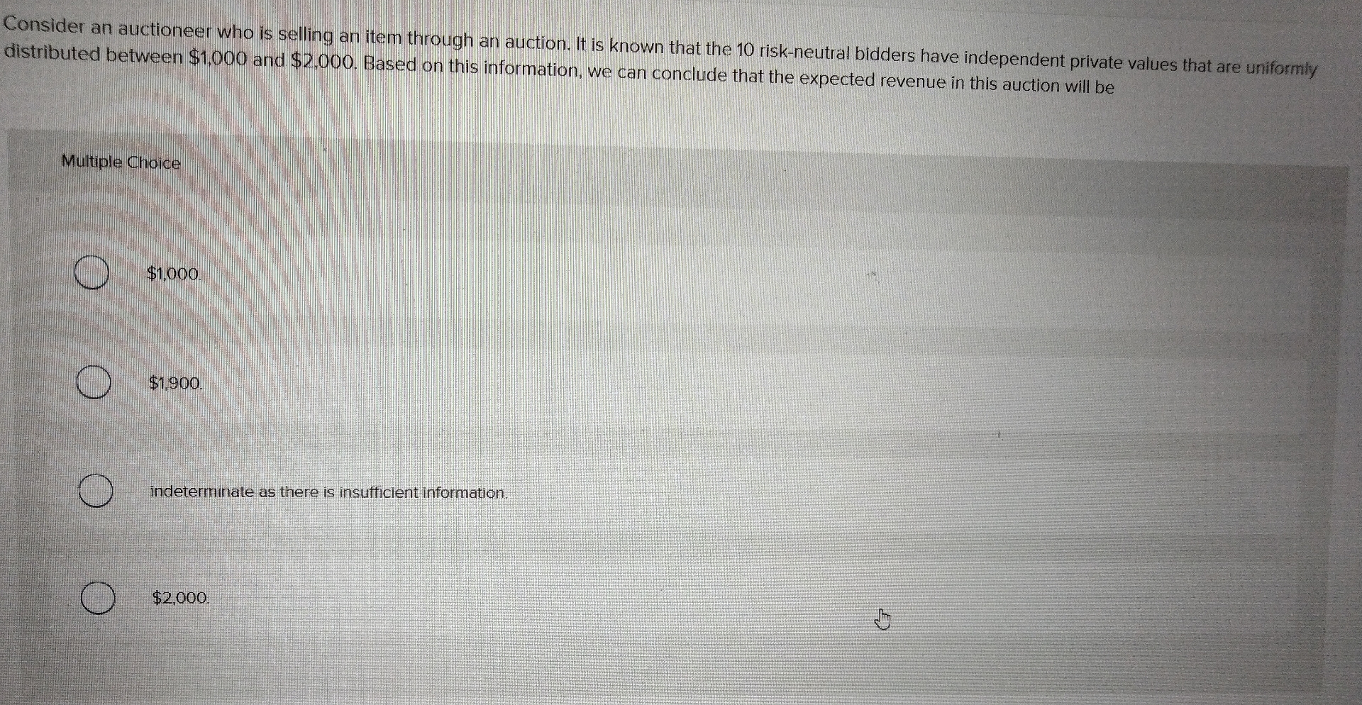 Solved Consider an auctioneer who is selling an item through | Chegg.com