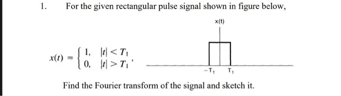 Solved For the given rectangular pulse signal shown in | Chegg.com