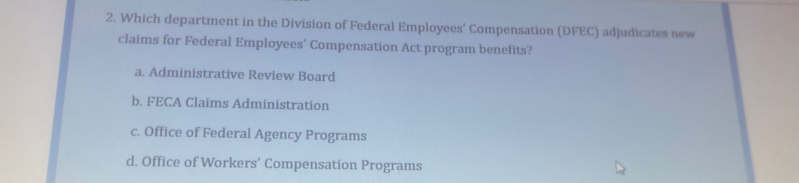 Solved Which department in the Division of Federal | Chegg.com