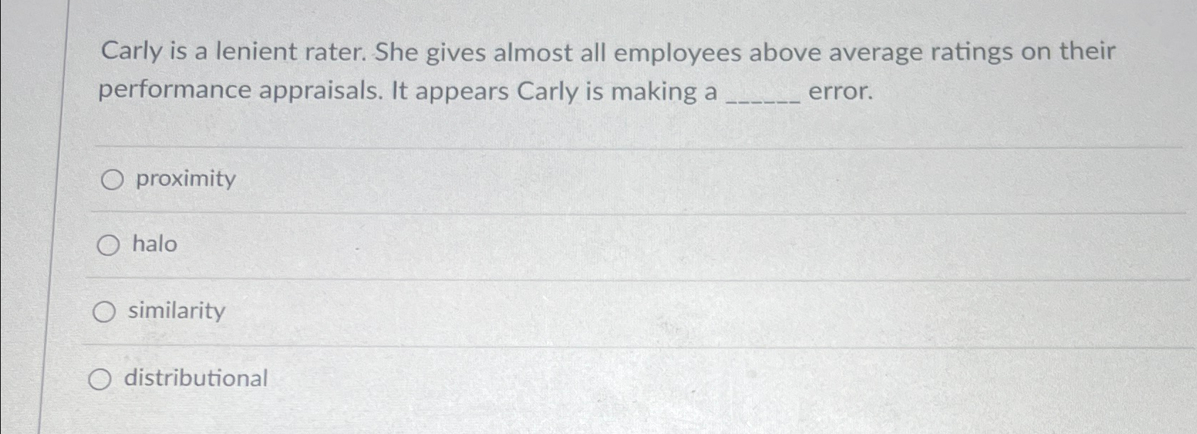 Solved Carly is a lenient rater. She gives almost all | Chegg.com