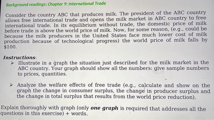Solved Background readings: Chapter 9: International Trade | Chegg.com