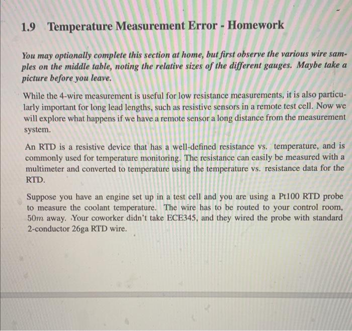 Solved 1.9 Temperature Measurement Error - Homework You may | Chegg.com