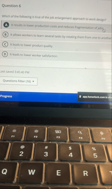 Solved Question 6Which of the following is true of the job | Chegg.com