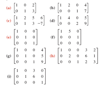 Solved: Determine whether the following matrices are in reduced ec ...