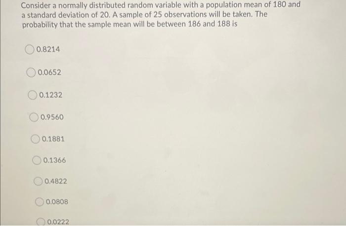 Solved Consider a normally distributed random variable with | Chegg.com