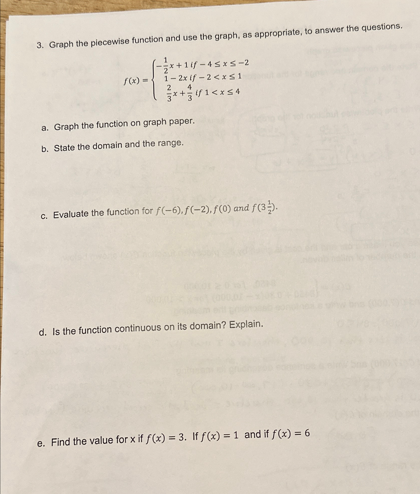 Solved Graph the piecewise function and use the graph, as | Chegg.com