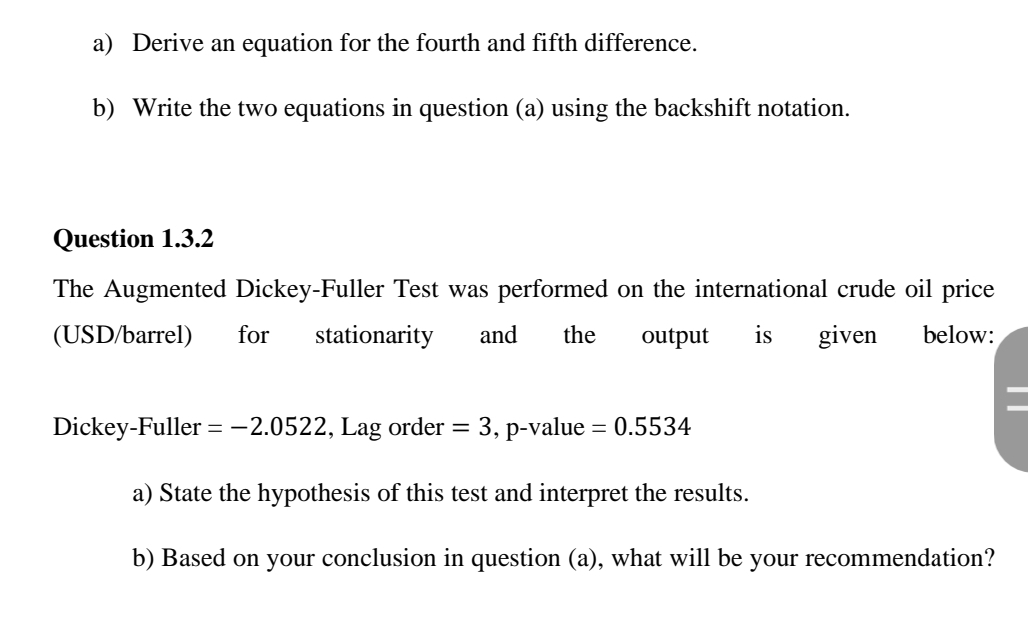 Solved a) ﻿Derive an equation for the fourth and fifth | Chegg.com