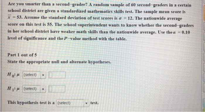 Solved Are you smarter than a second-grader? A random sample | Chegg.com