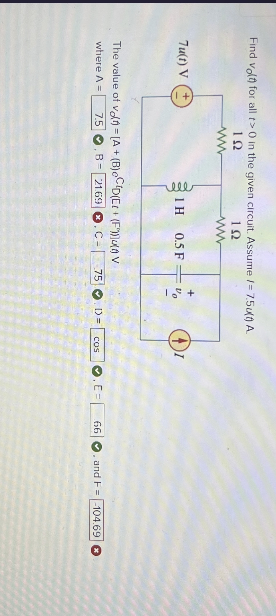 Solved Find vO(t) ﻿for all t>0 ﻿in the given circuit. Assume | Chegg.com