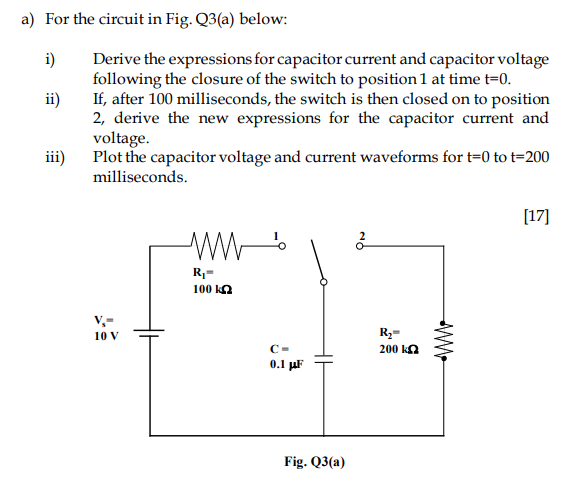 Solved a) ﻿For the circuit in Fig. Q3(a) ﻿below: i) ﻿Derive | Chegg.com