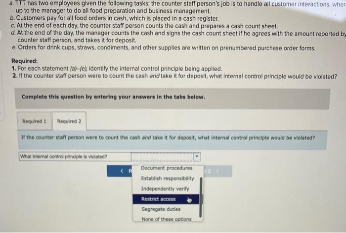 PA5-1 (Static) Identifying Internal Control | Chegg.com