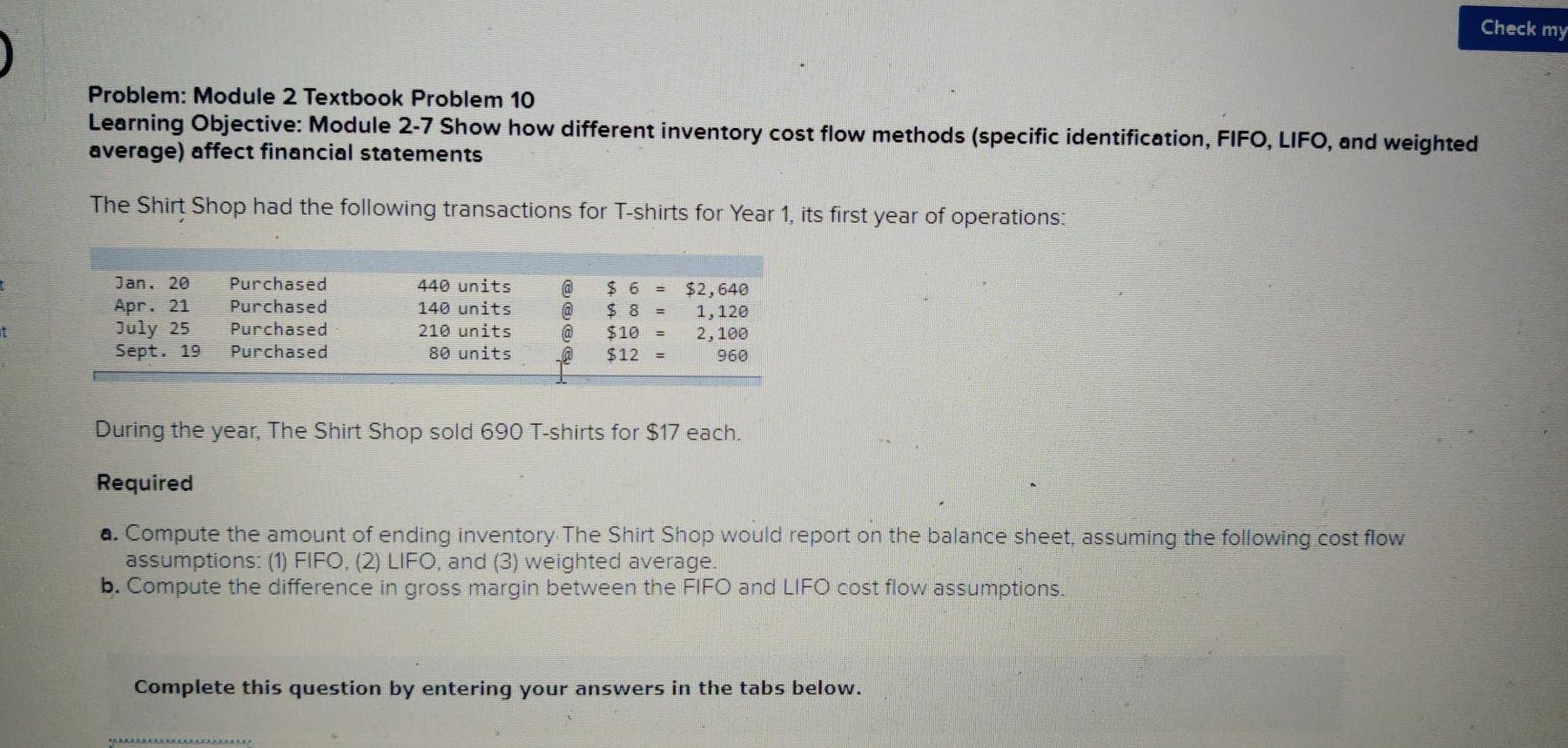 Solved Check my Problem: Module 2 Textbook Problem 10 | Chegg.com