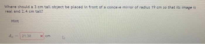 Solved Where should a 3 cm tall object be placed in front of | Chegg.com