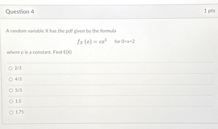 Solved A random variable X has the pdf given by the formula | Chegg.com