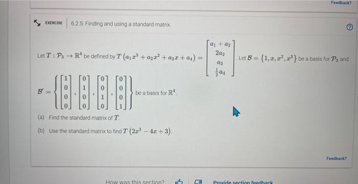 Solved Let T:P3→R4 be defined by | Chegg.com