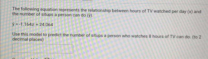 Solved The following equation represents the relationship | Chegg.com