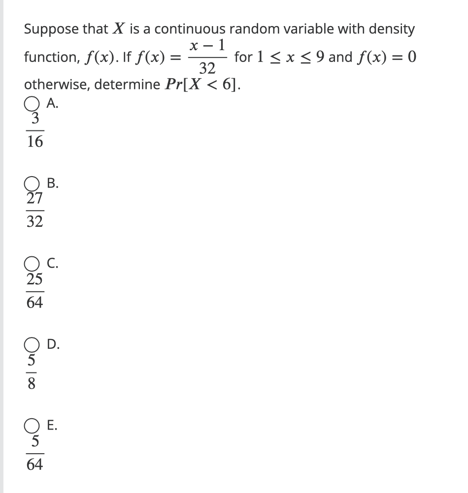 Solved Suppose That X is A Continuous Random Variable With